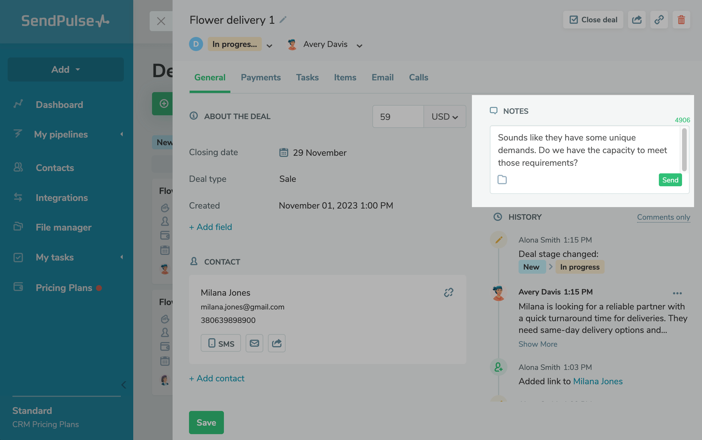 Як працювати з угодами | SendPulse
