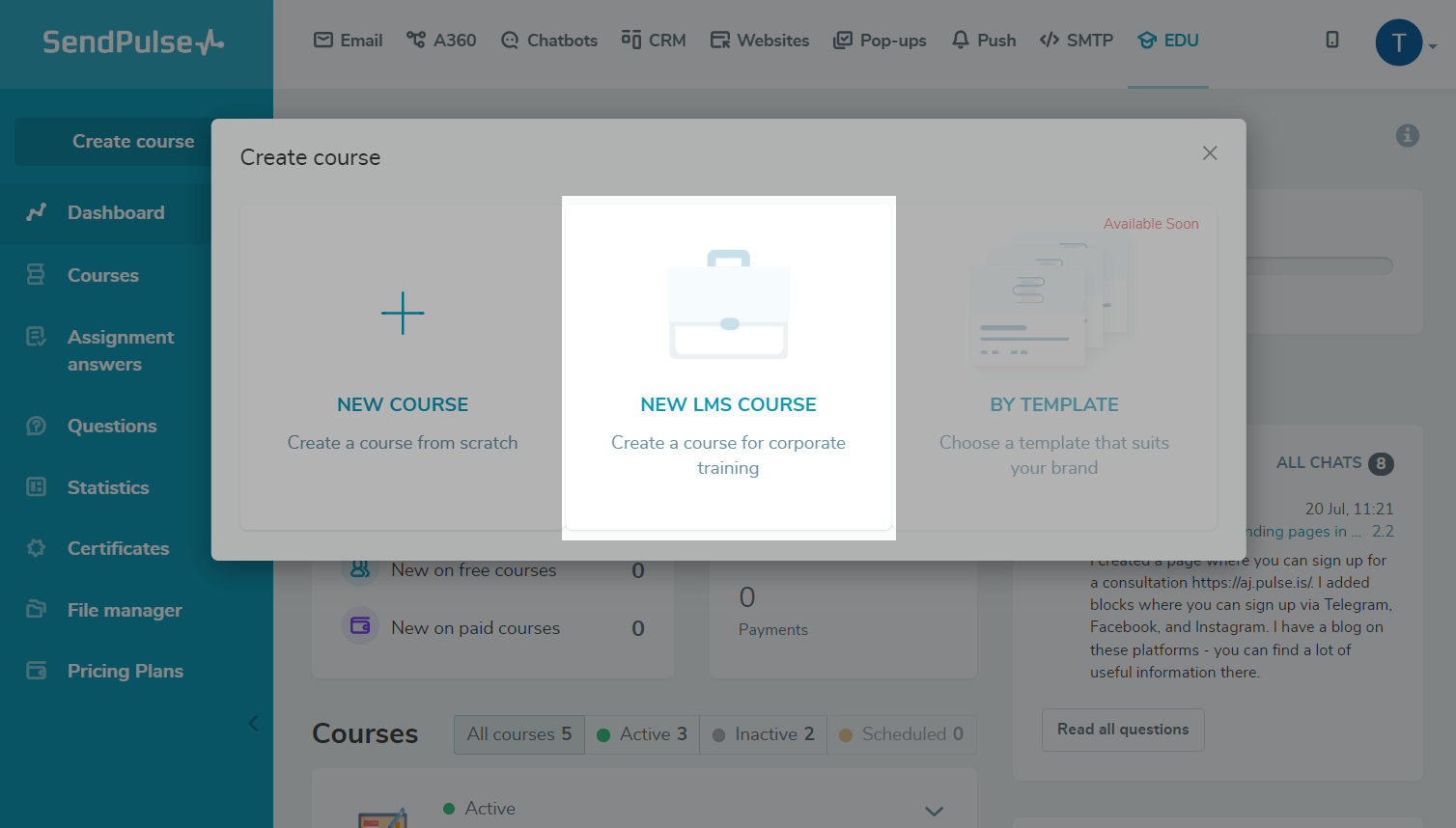 Как создать LMS проект | SendPulse Украина