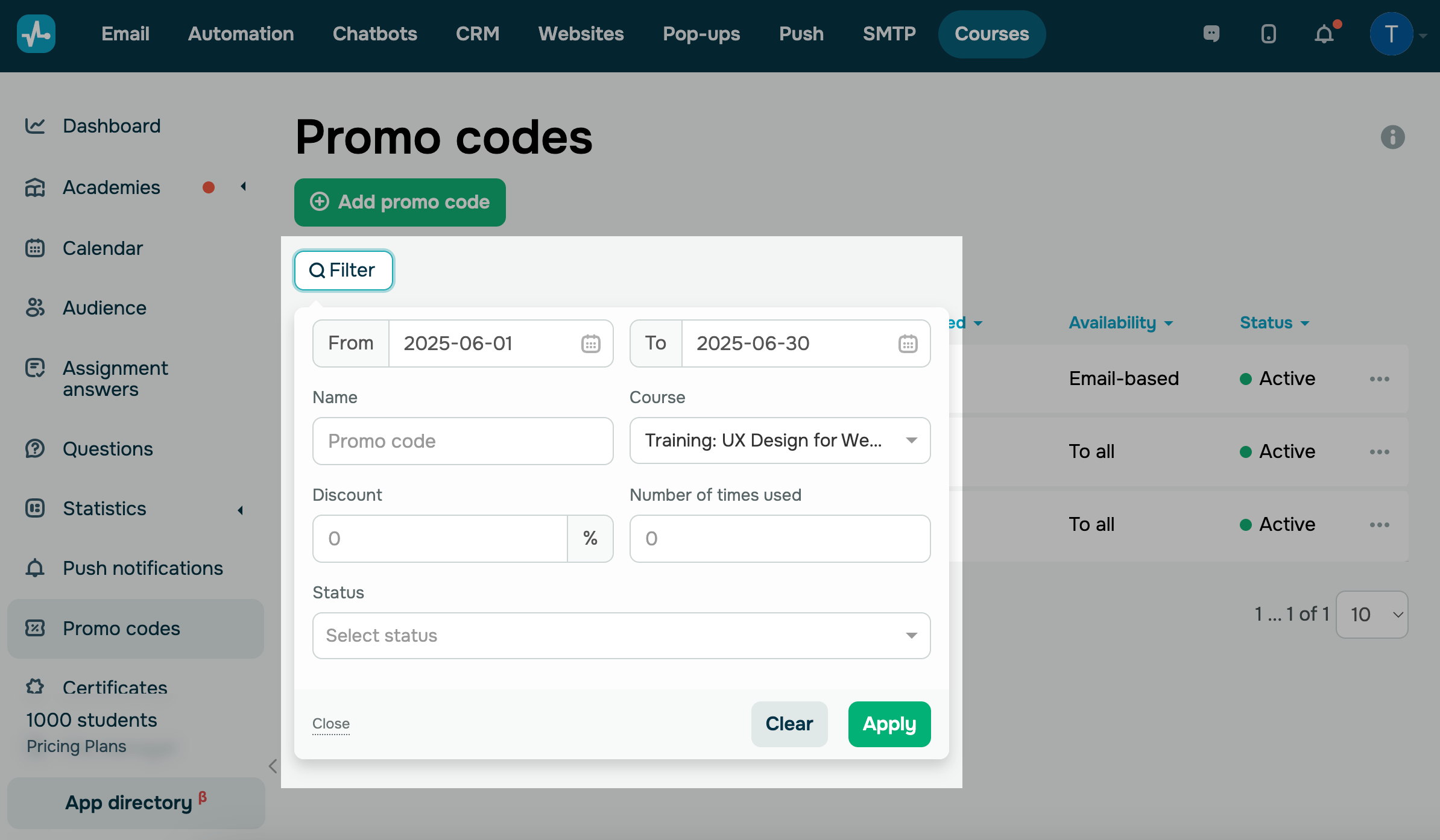 Как работать с промокодами | SendPulse UA