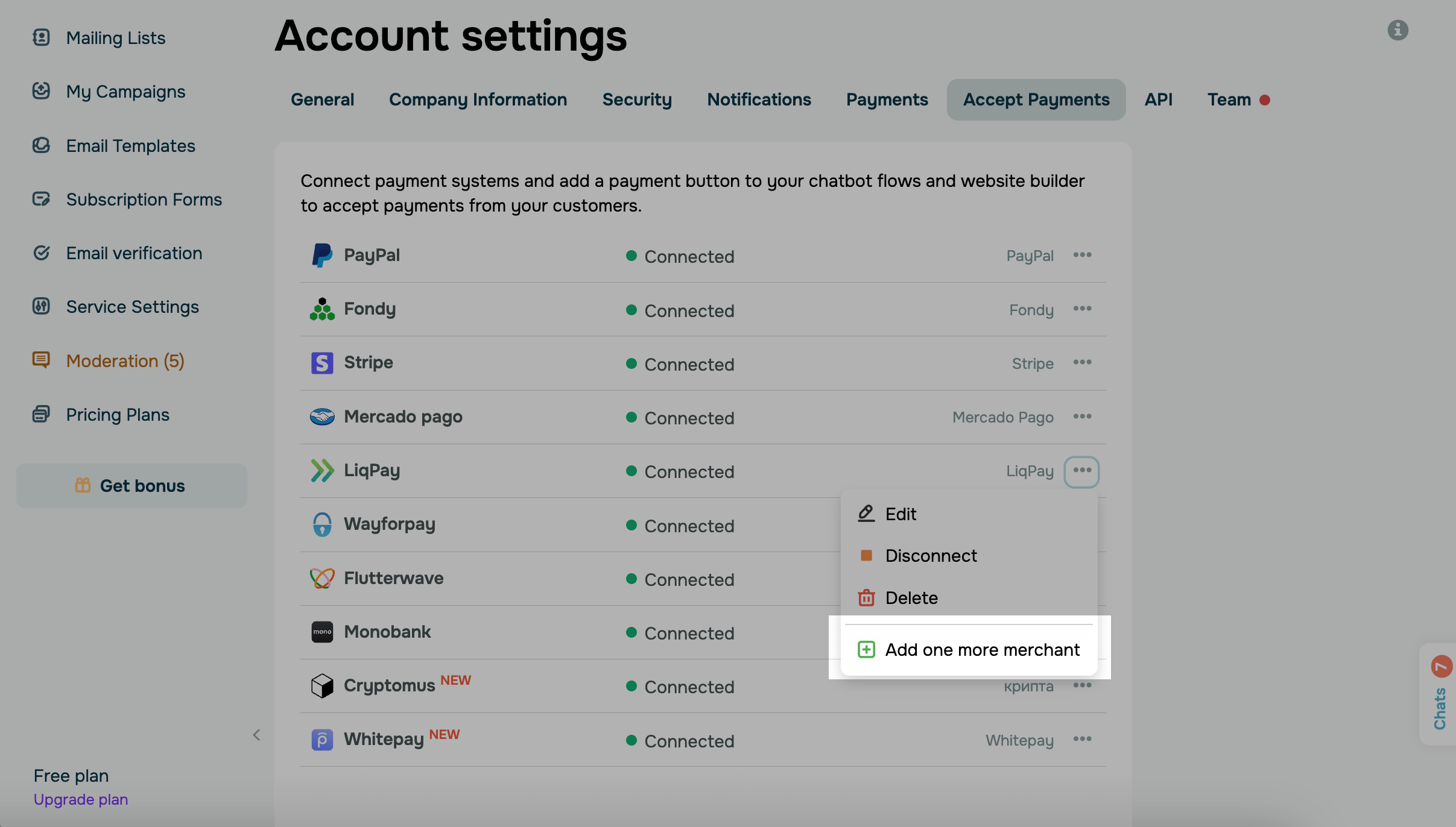 Як підключити платіжну систему LiqPay | SendPulse UA