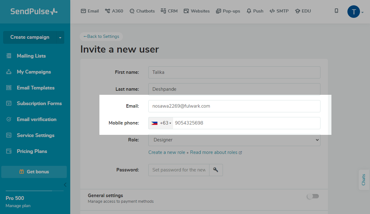 Як керувати ролями користувачів | SendPulse UA